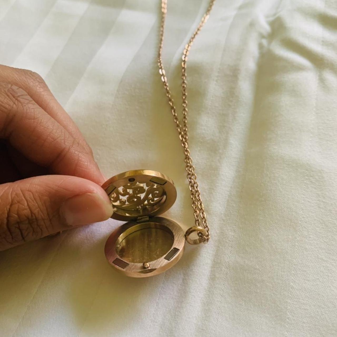 Rose gold long chain locket. Never worn. All sales... - Depop