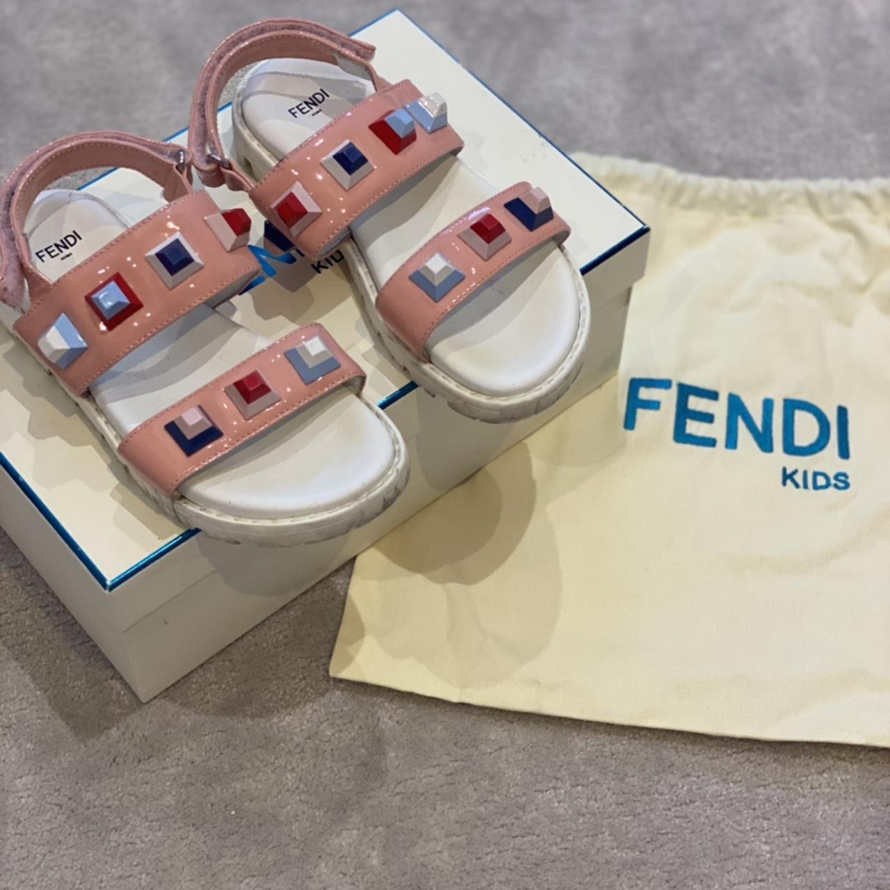 Girls pink patent Fendi sandal. Great condition,... - Depop
