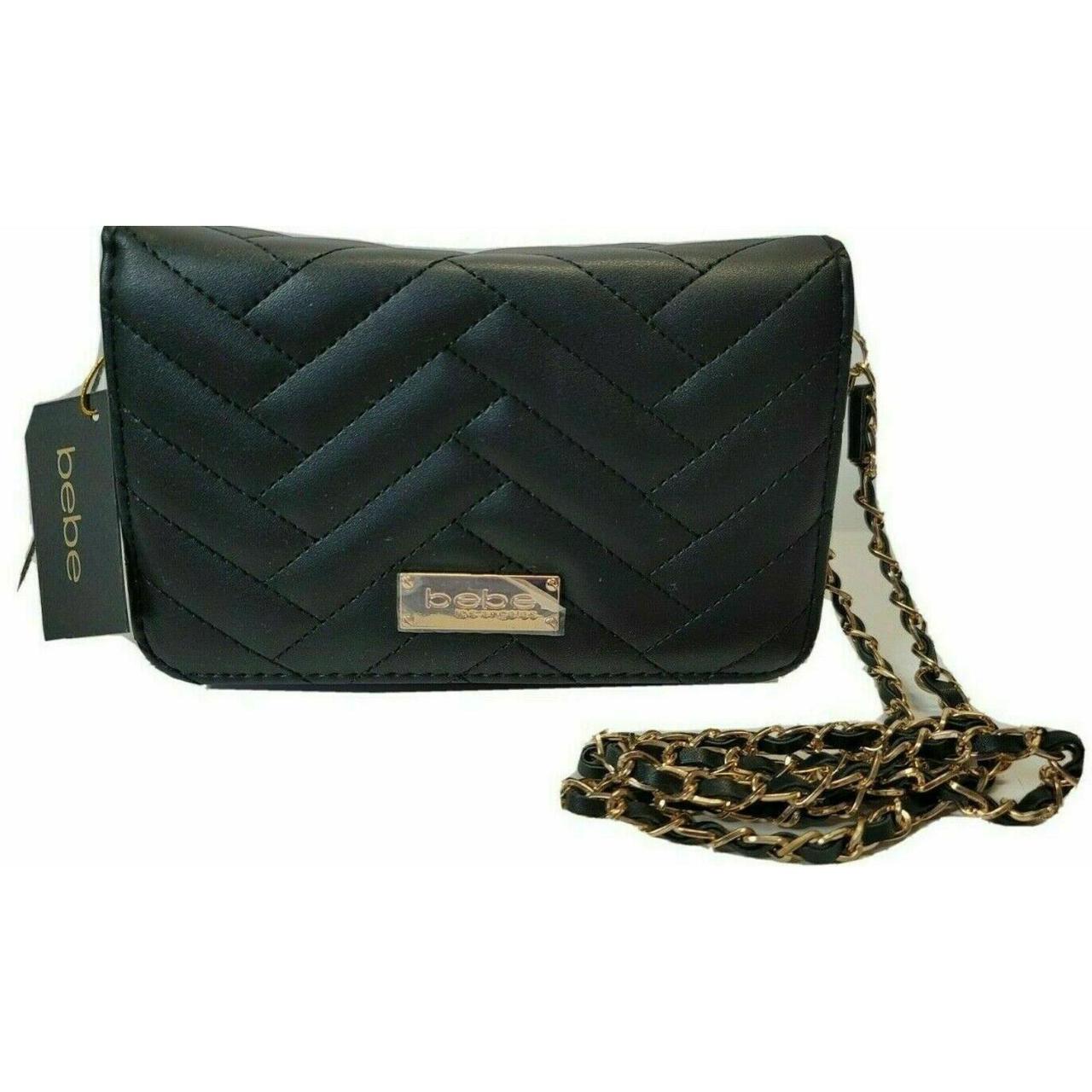 Bebe Sophia Crossbody Quilted Bag Purse Nwt Black... - Depop