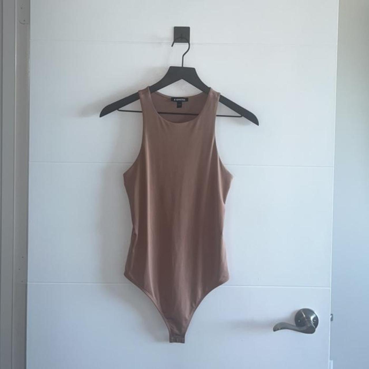 Express Women's Tan Bodysuit | Depop