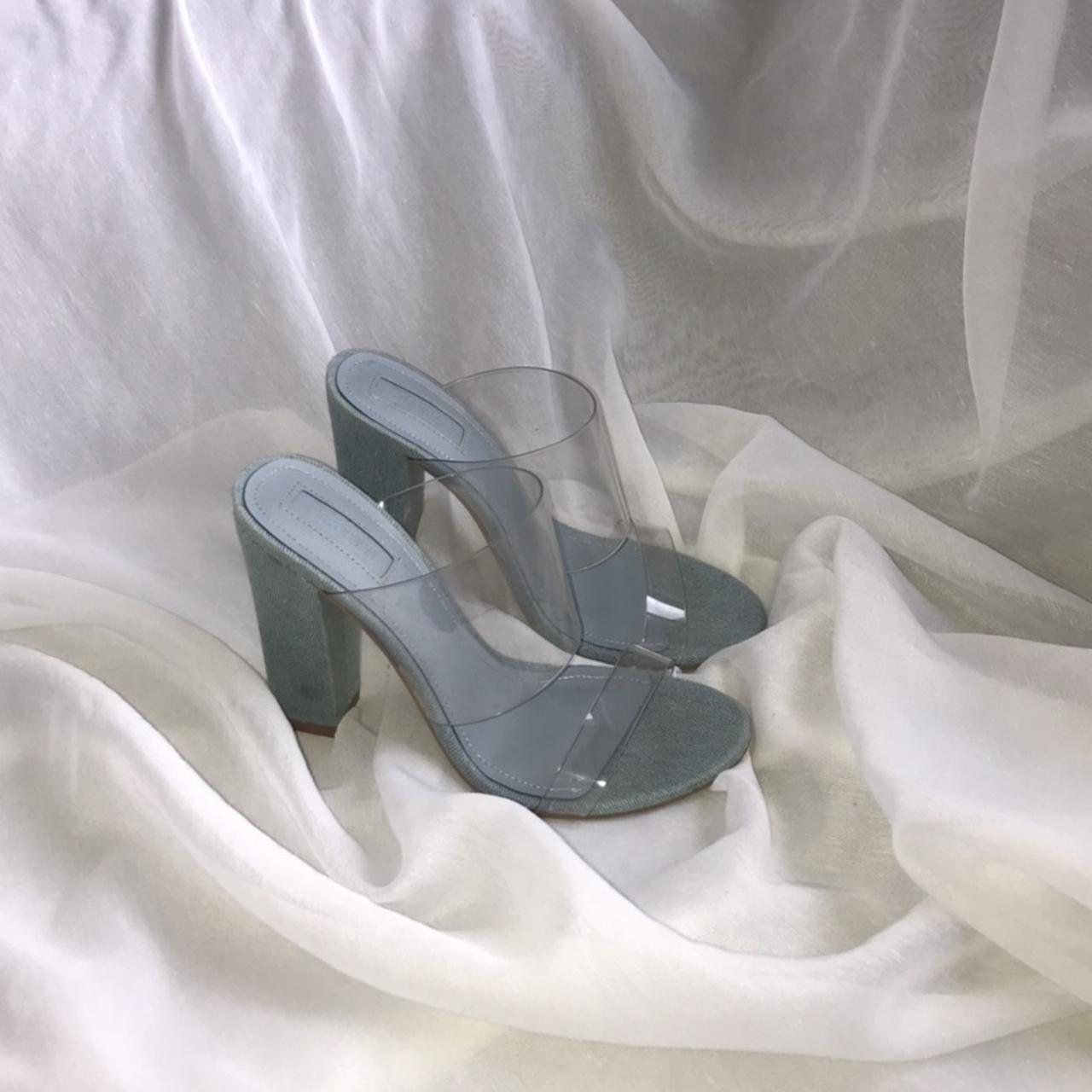 Forever 21 denim mules 4” heel Never worn, in new... - Depop