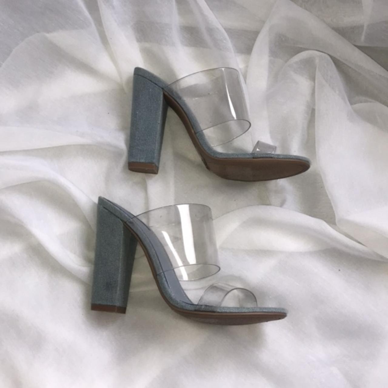 Forever 21 denim mules 4” heel Never worn, in new... - Depop