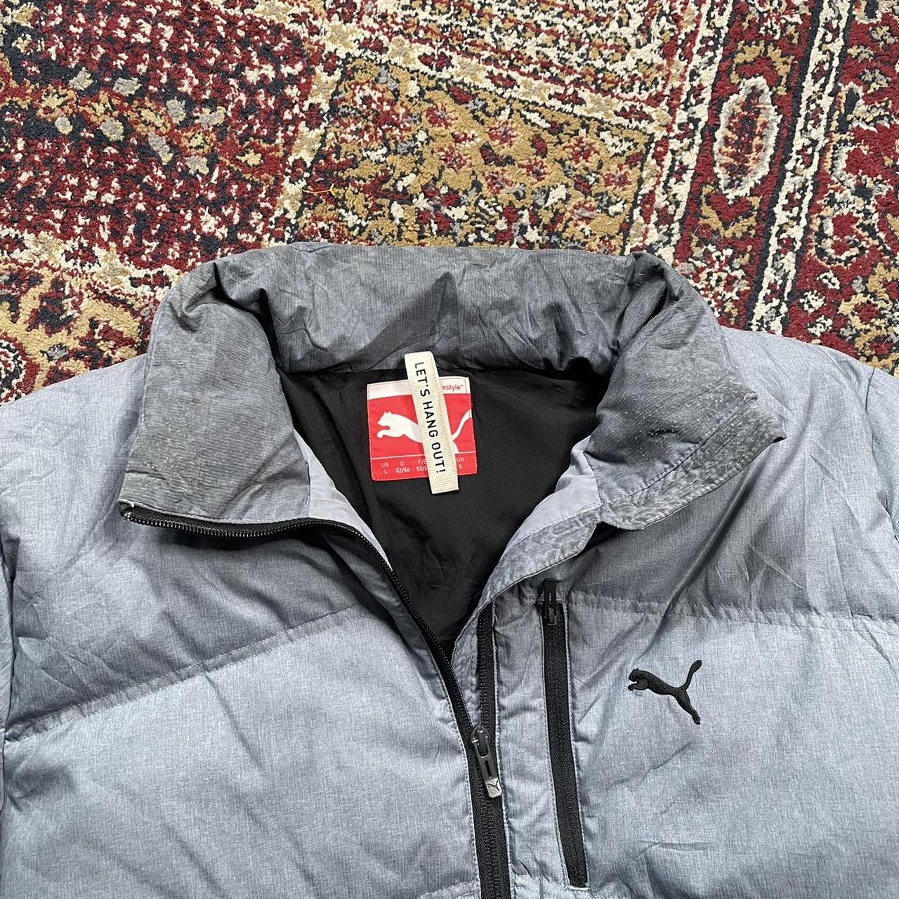 Puma Puffer Jacket Vintage Down Feather Coat, Dark... - Depop
