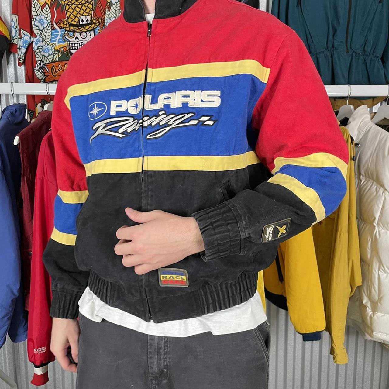 Nascar Bomber Jacket Racing Polaris Embroidered 90s... - Depop