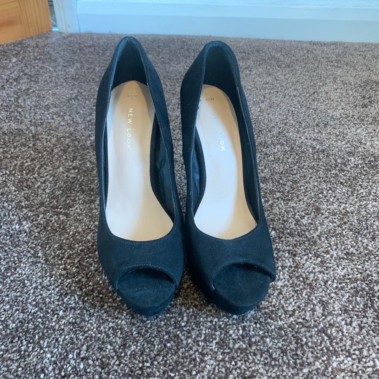 Size 4 black new look platform stiletto heels, never... - Depop