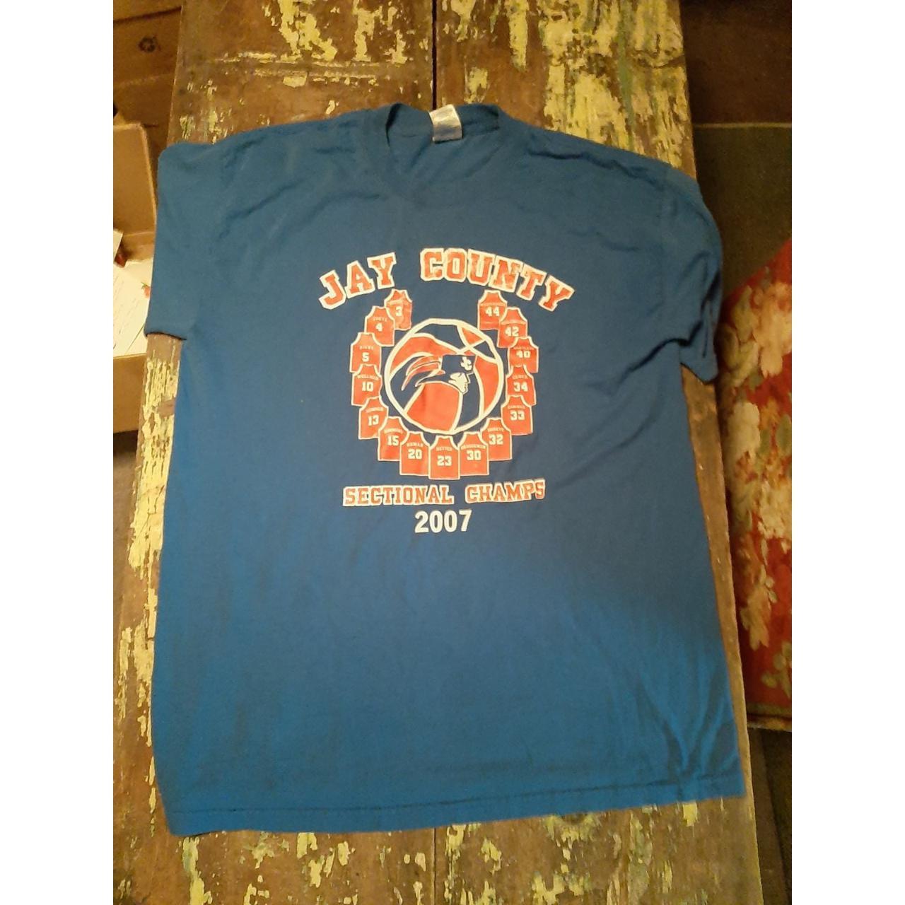 Jay County 2007 basketball t shirt has some signs of... - Depop