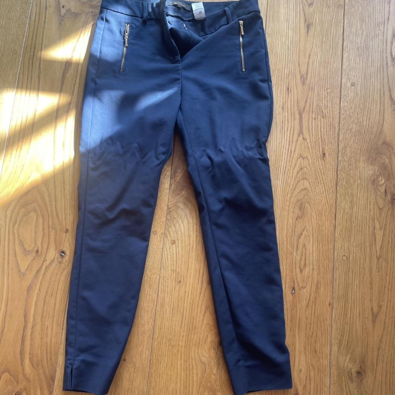 Next Tailoring Ladies Cropped Navy trousers. Skinny... - Depop