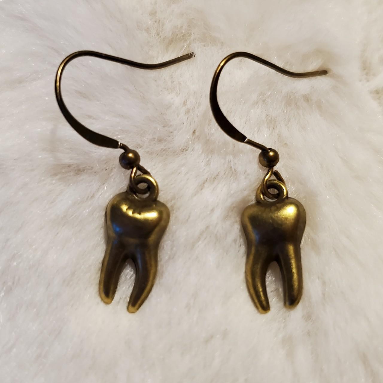 3D Double-sided bronze Teeth Tooth Molar... - Depop