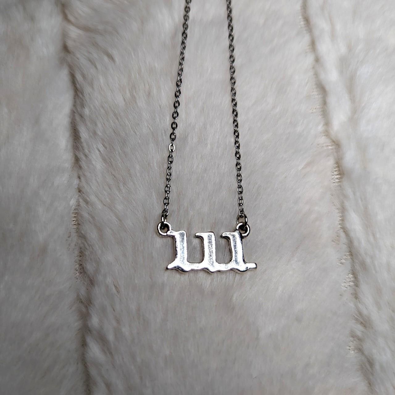 Lucky number 111 charm necklace. Comes on a 16 inch... - Depop