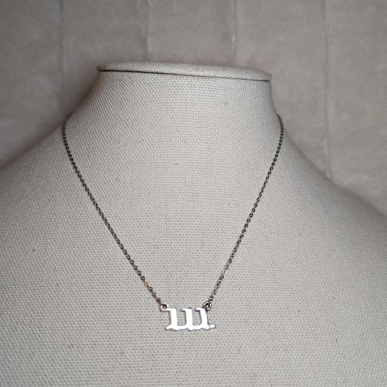 Lucky number 111 charm necklace. Comes on a 16 inch... - Depop