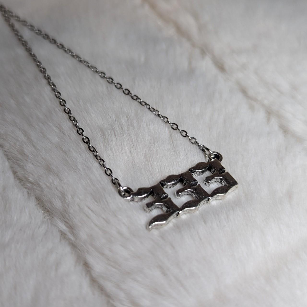 Lucky number 333 charm necklace. Comes on a 16 inch... - Depop