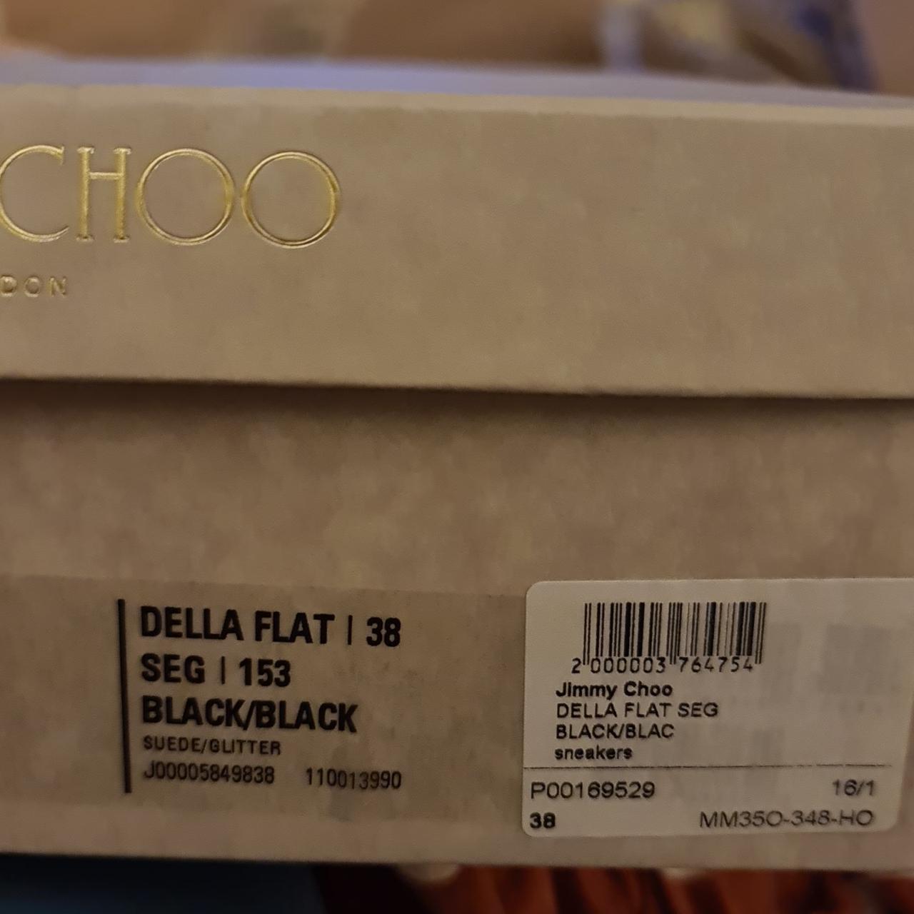 Pic of box and label for the Jimmy choo black... - Depop
