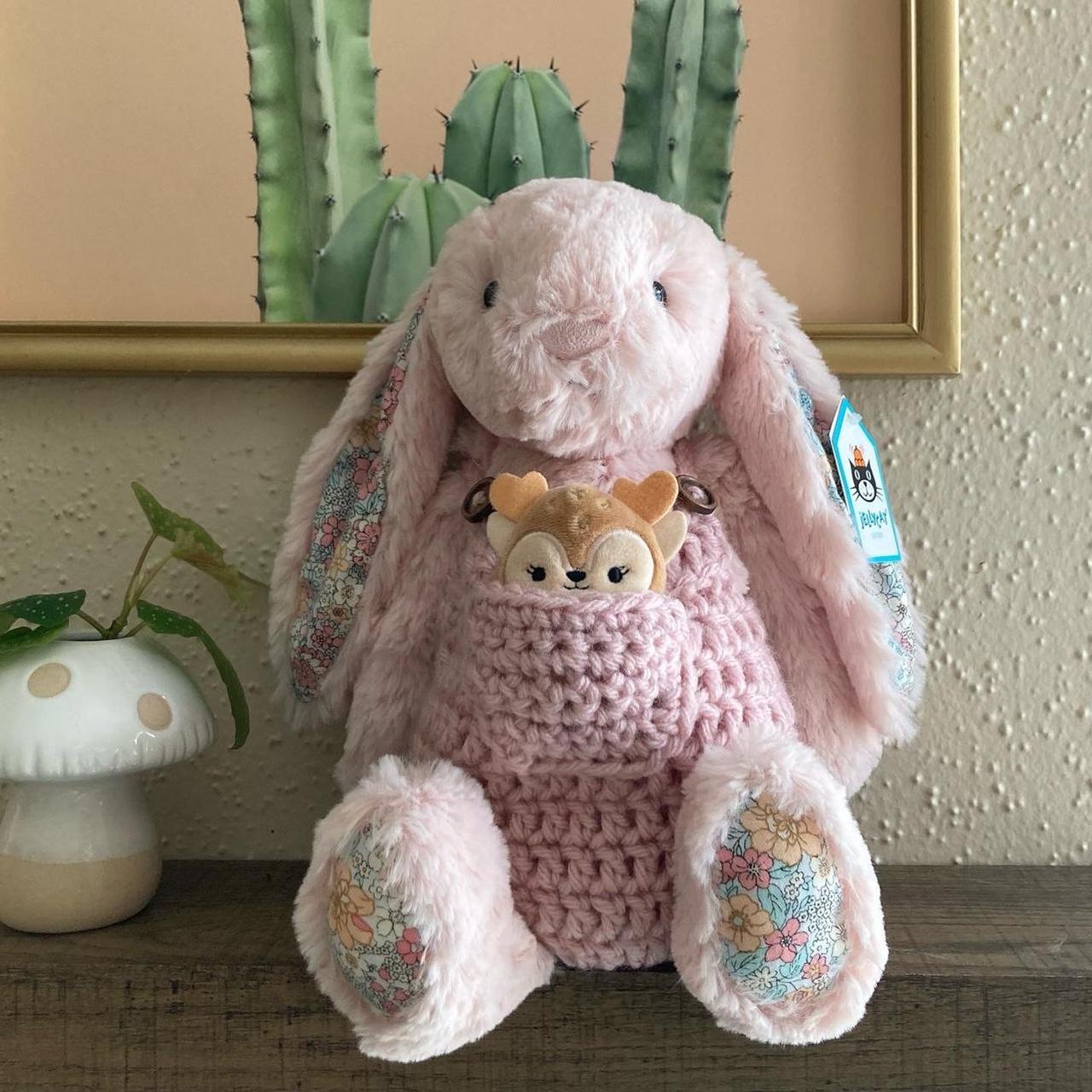 Pink Crochet Overalls for Medium Jellycat Overalls... - Depop