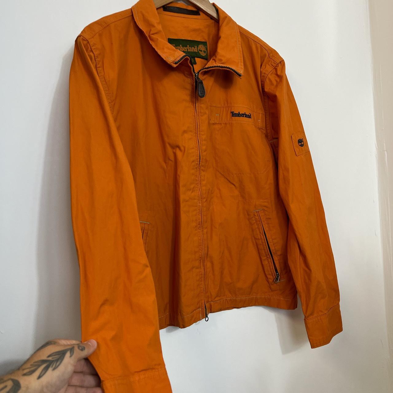 Timberland Weathergear Orange Windbreaker Jacket... - Depop