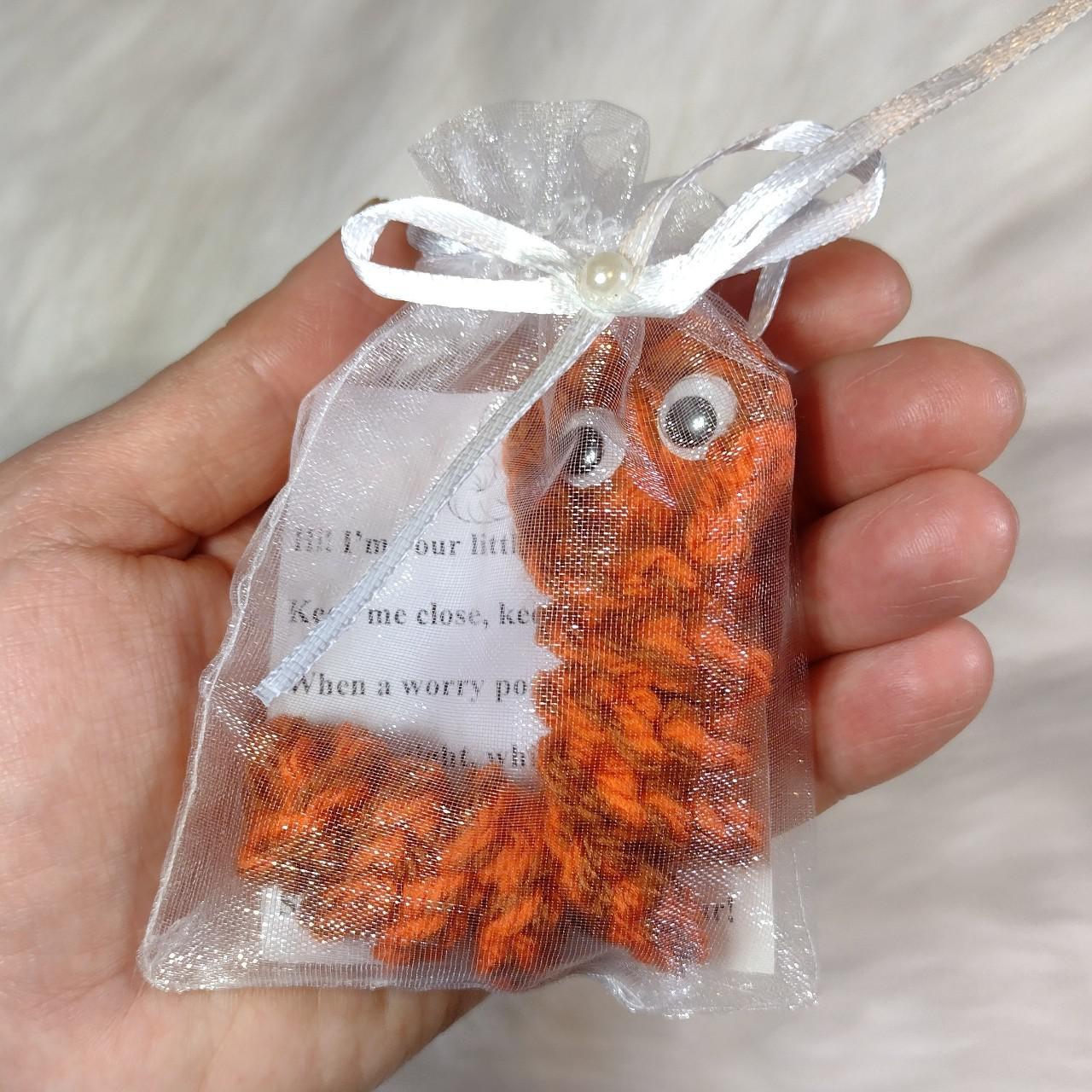 Cute Crochet Handmade Worry Worm, Pocket Hug Gift,... - Depop