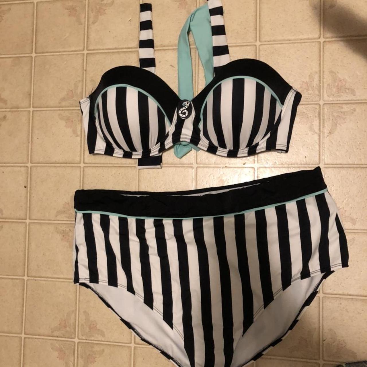 Beetlejuice high-waisted bikini, only worn once and... - Depop
