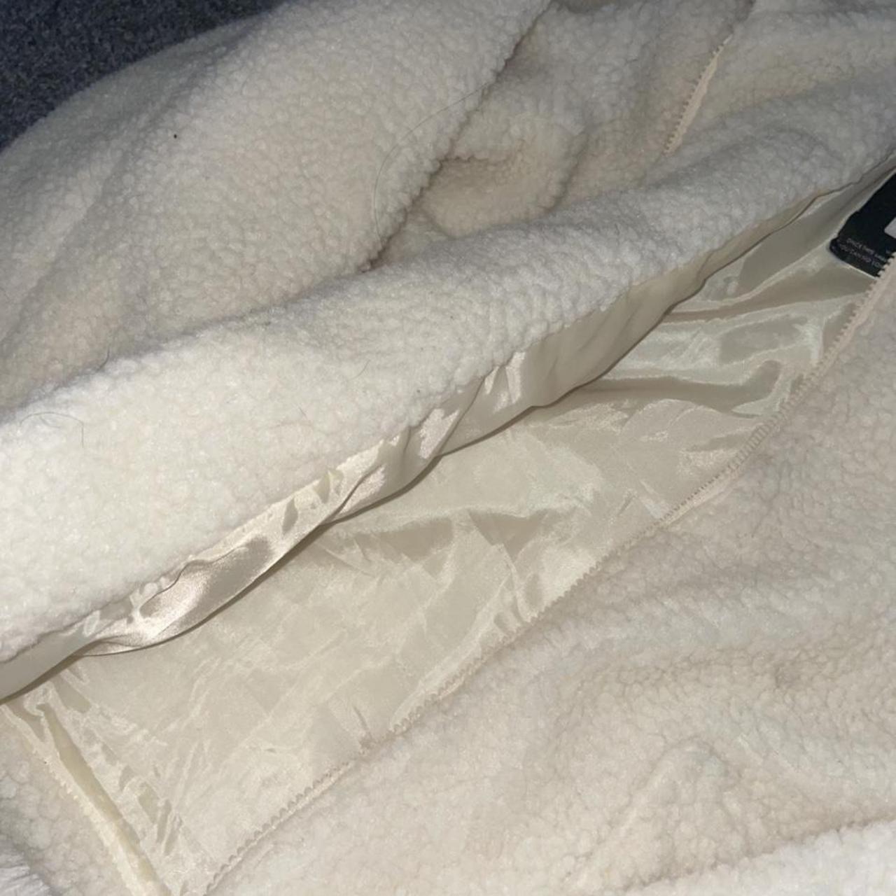 White fluffy jacket plt Still has tags #plt... - Depop