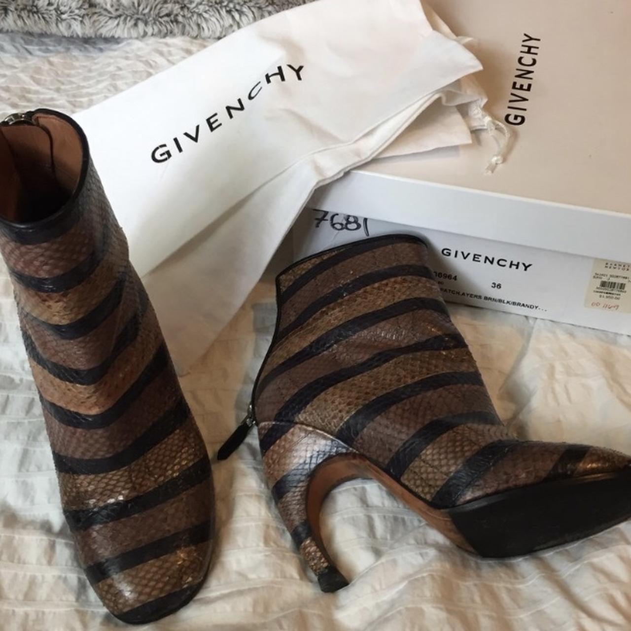 Givenchy snakeskin booties in great used condition.... | Depop