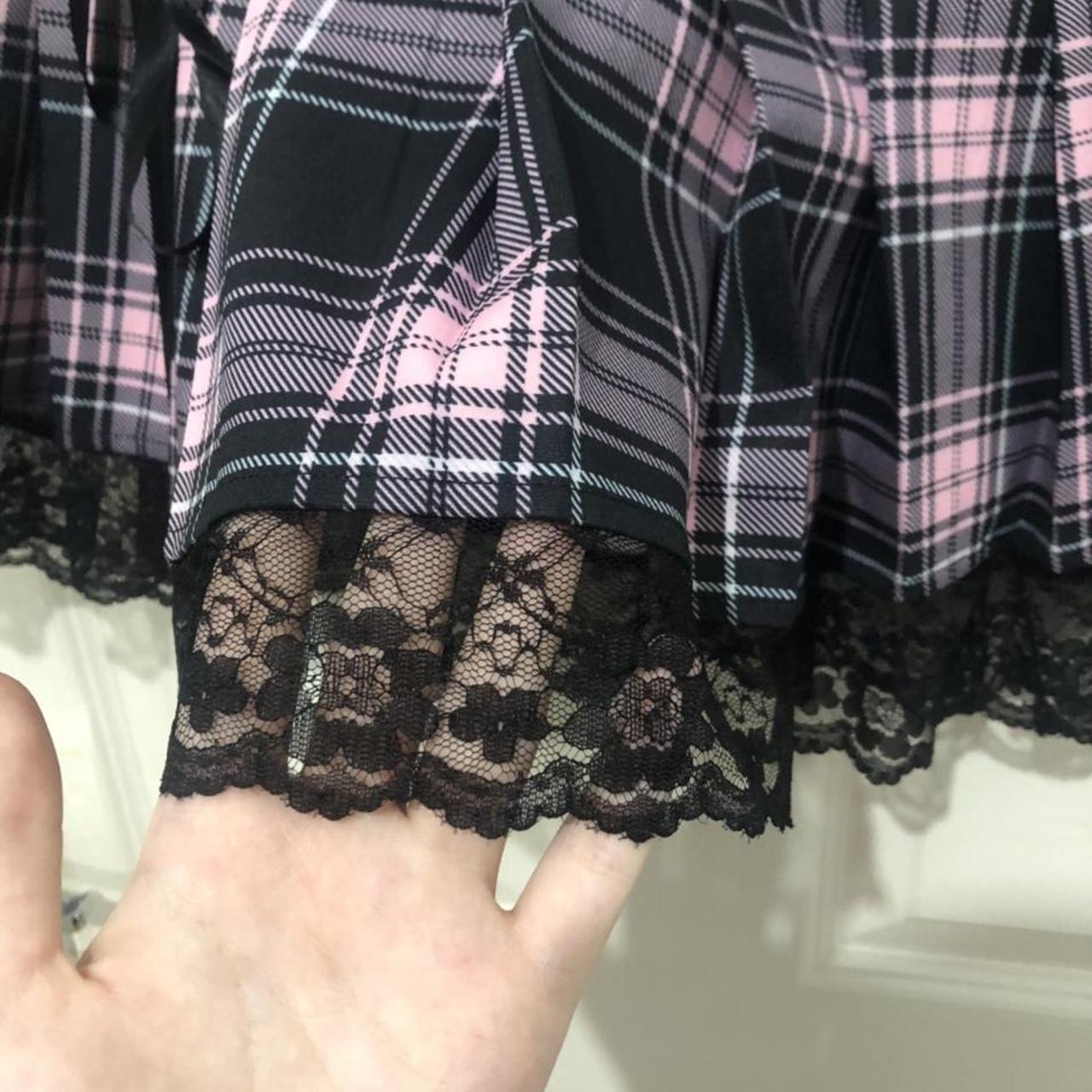 Alt style pink and black skirt. Great quality and... - Depop