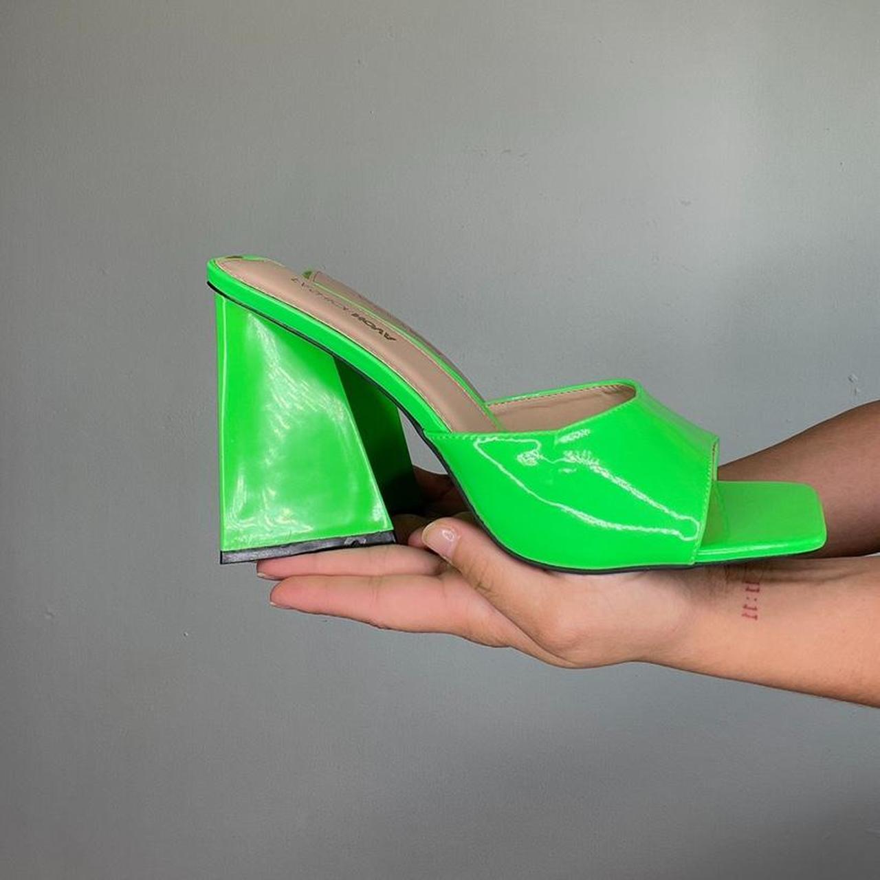 Lime Green Wedges | NEVER WORN | size 8.5 | chunky... - Depop
