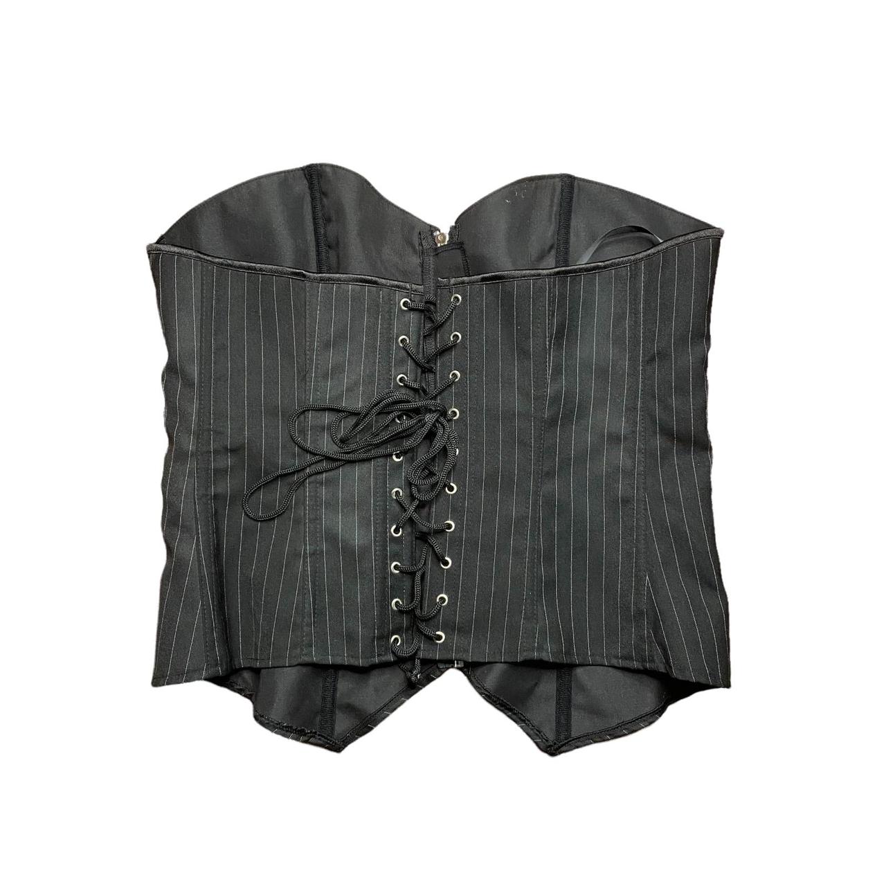 Womens Black Corset Top Full Front Zip Body Shaper Depop