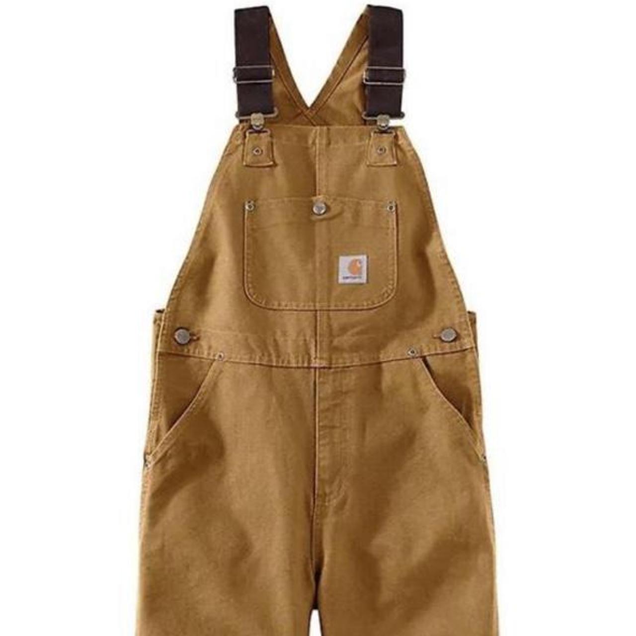 Carhartt Women's Tan and Brown Dungarees-overalls | Depop