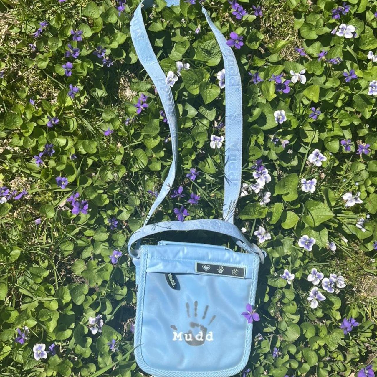 Mudd Clothing Women's Blue and Black Bag | Depop