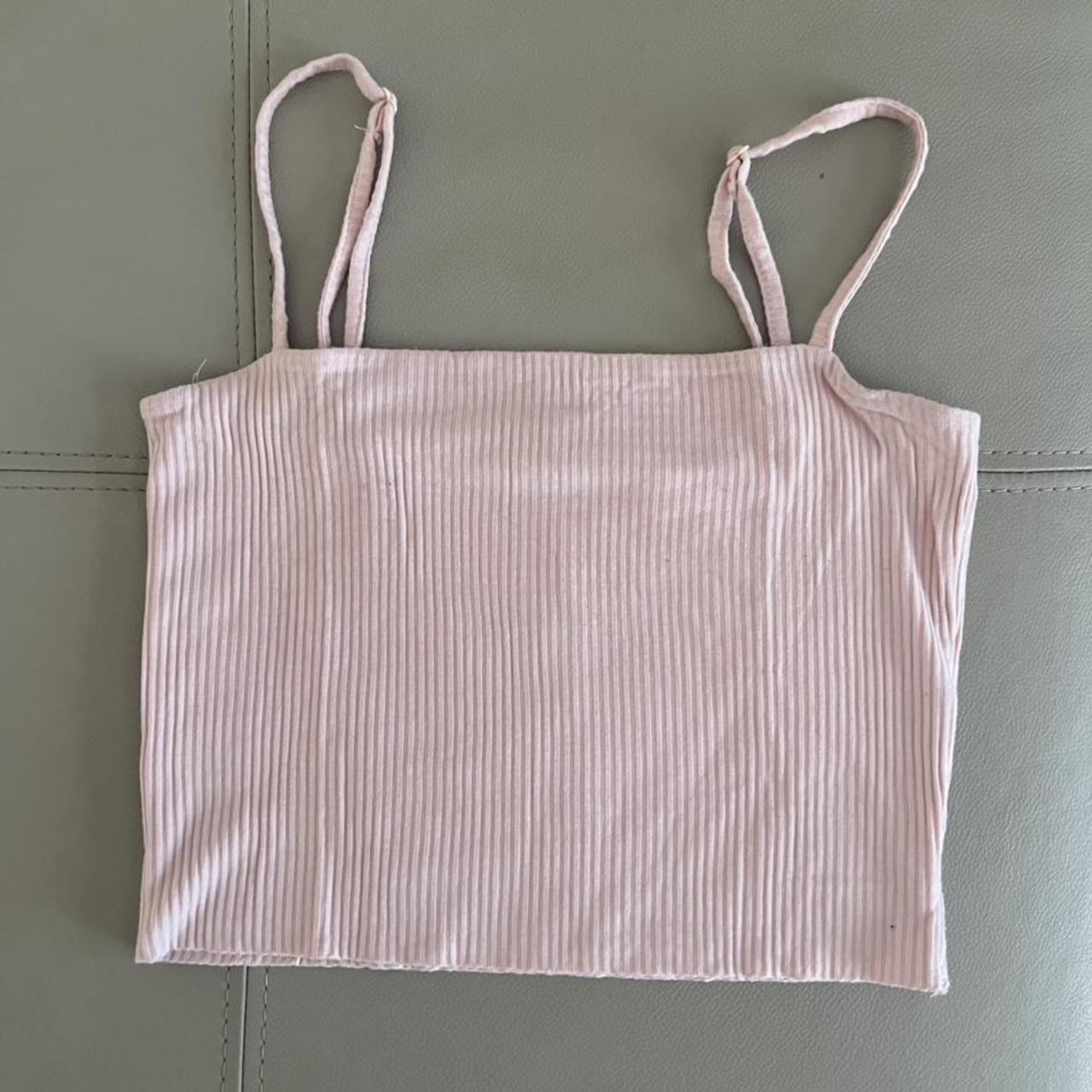 Factorie Ribbed Baby Pink Crop Top Perfect Condition... - Depop