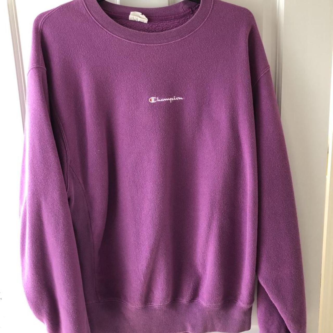 Vintage Purple Champion Sweatshirt Size:... - Depop