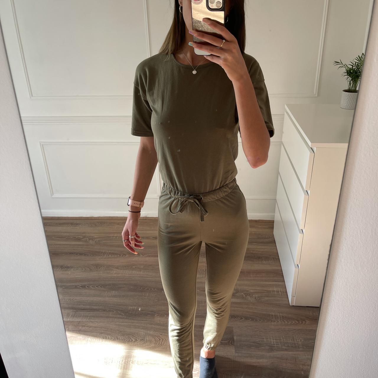 Missguided khaki green jumpsuit, size 8 but would... - Depop