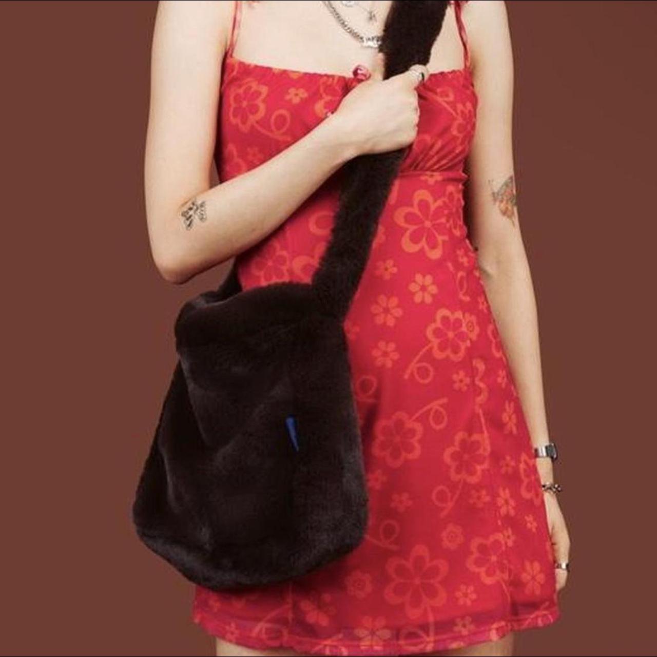 heavily sought after UNIF brown fluffy shoulder bag!... - Depop