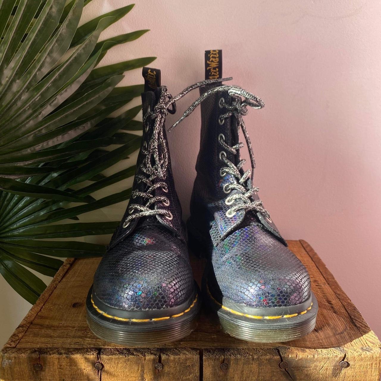 Dr Marten Black 1460 Pascal Iridescent Texture... | Depop