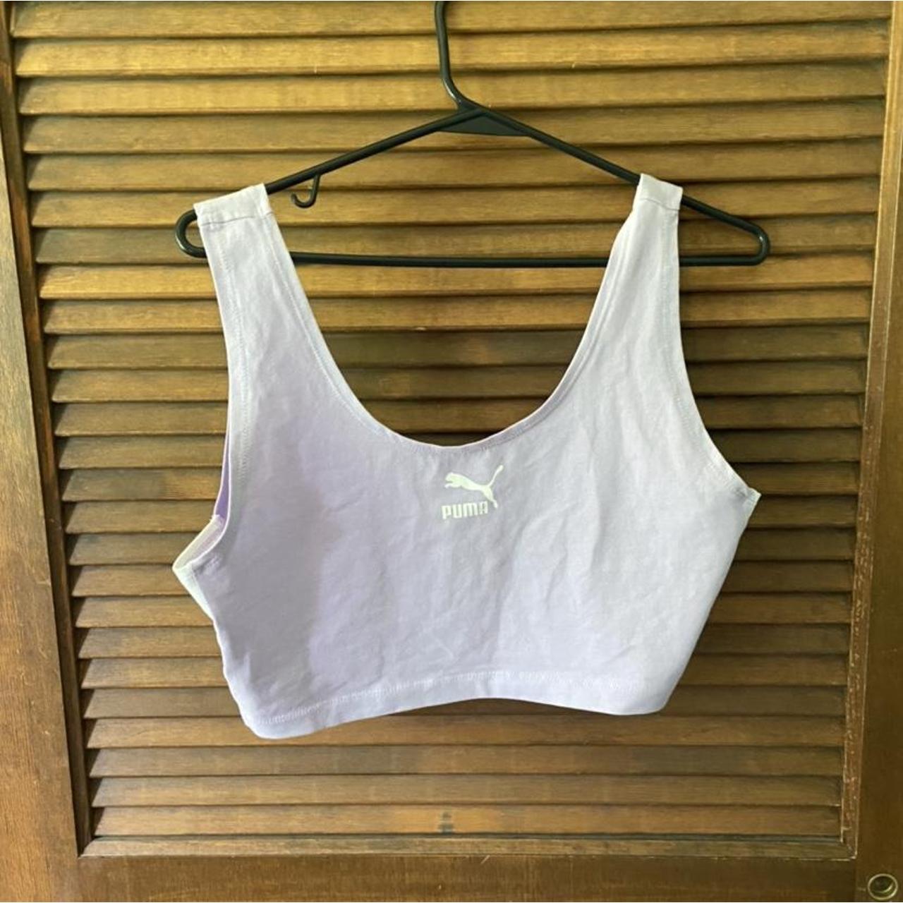 Puma Women's Purple and White Vests-tanks-camis | Depop