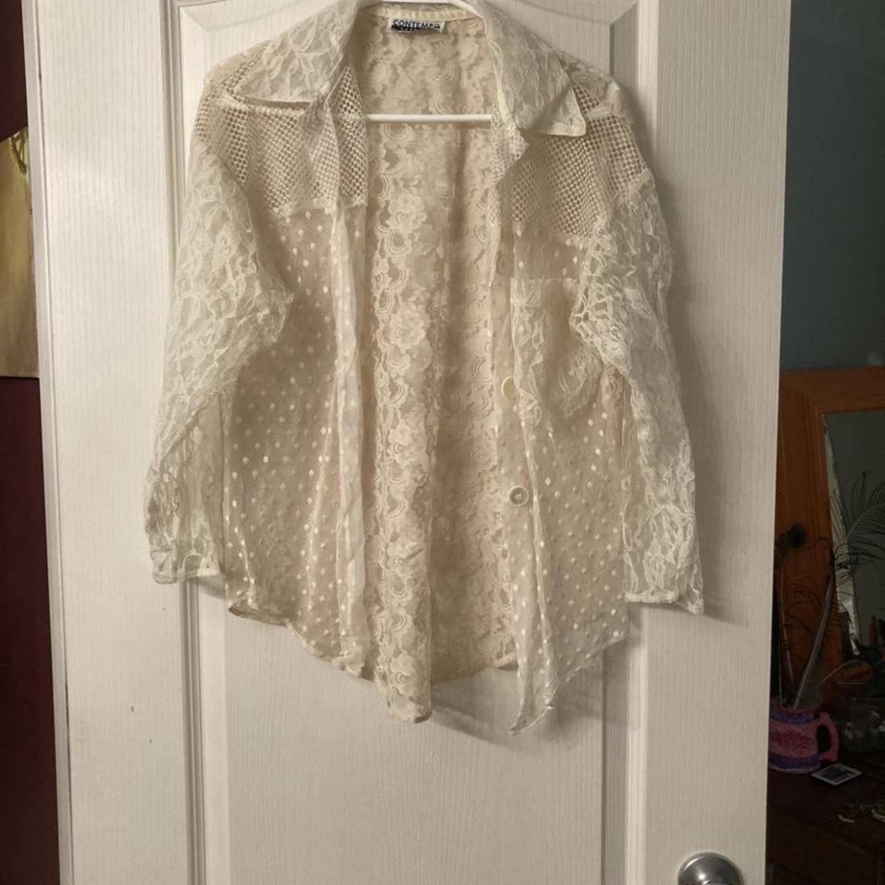 Awesome vintage Contempo Casuals lace top. Multiple... - Depop