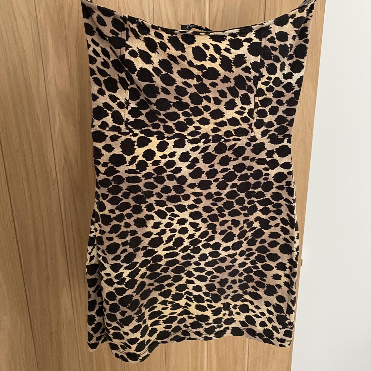 Topshop Leopard Print Jersey Dress. Size 10... - Depop