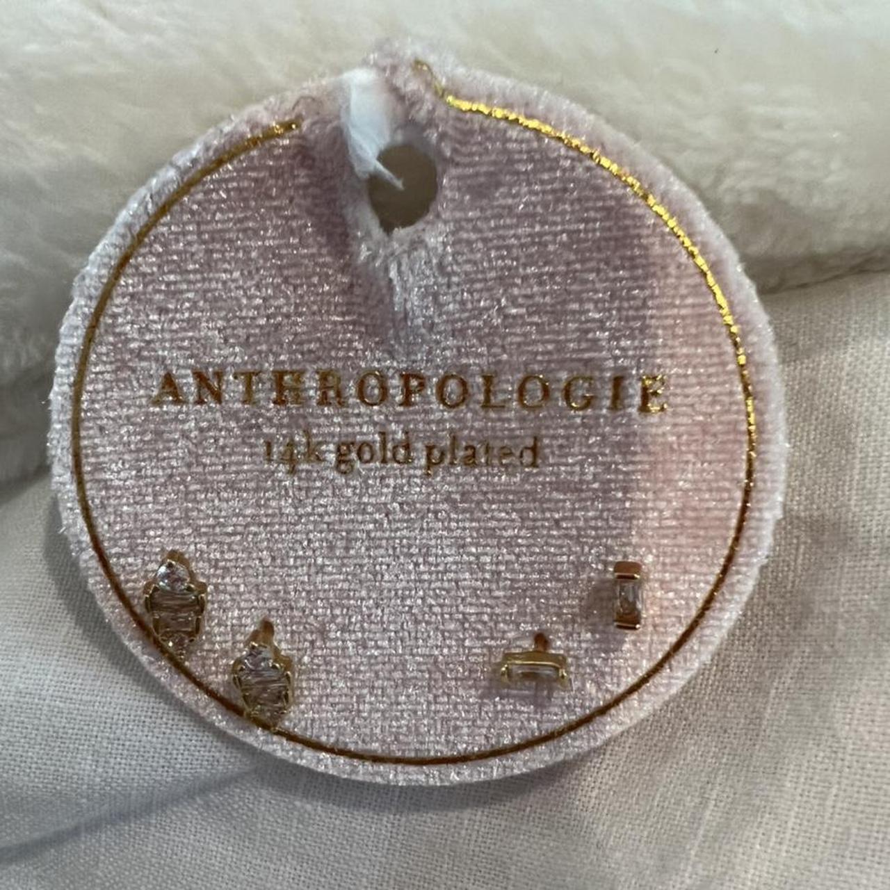 Anthropology 14k gold plated earrings pair of 2 so... - Depop