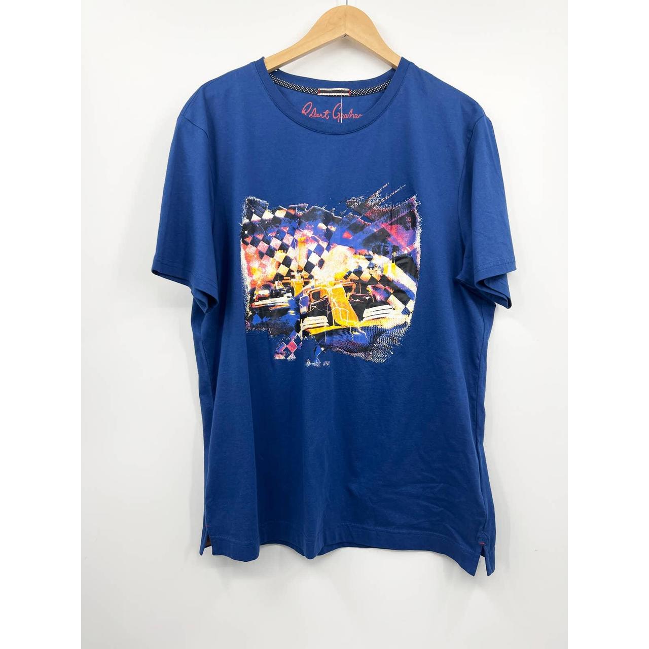 Robert Graham Race Car Checkered Flag T-Shirt Mens... - Depop