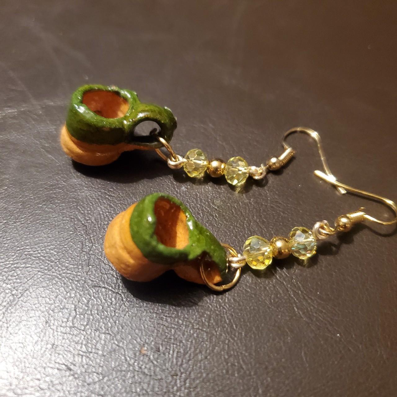 Mexican Jarrito Earrings Made from Mexican... - Depop