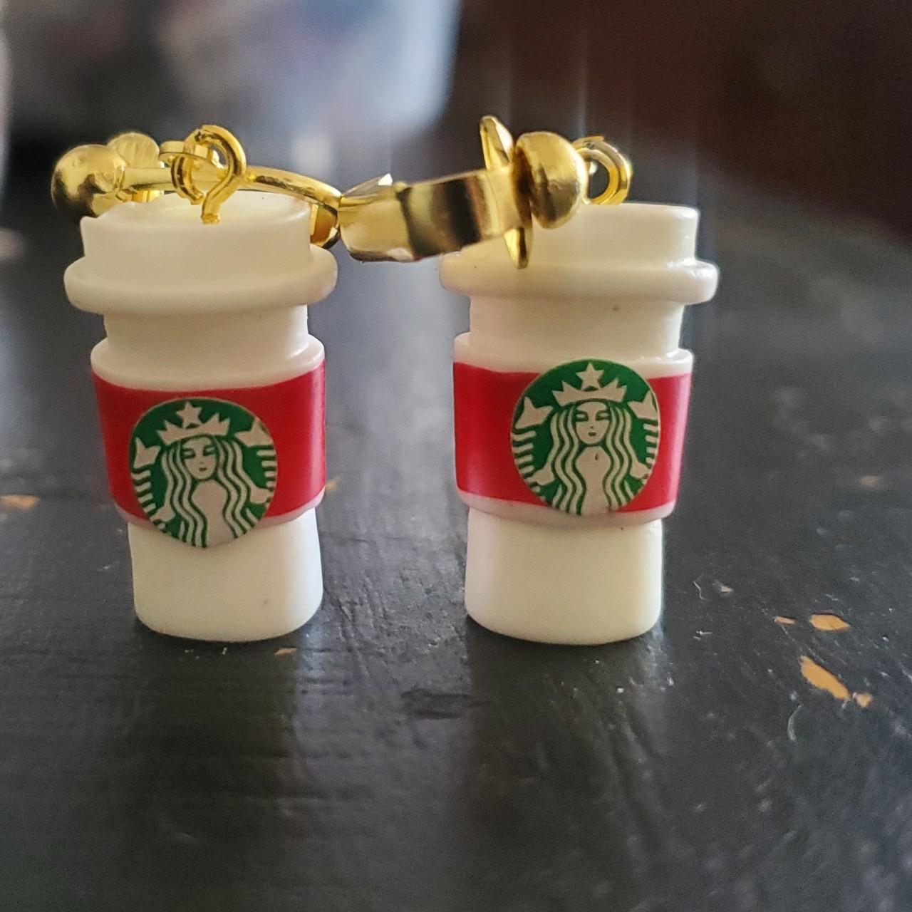 Clip On Starbucks Earrings New Handmade super cute... - Depop