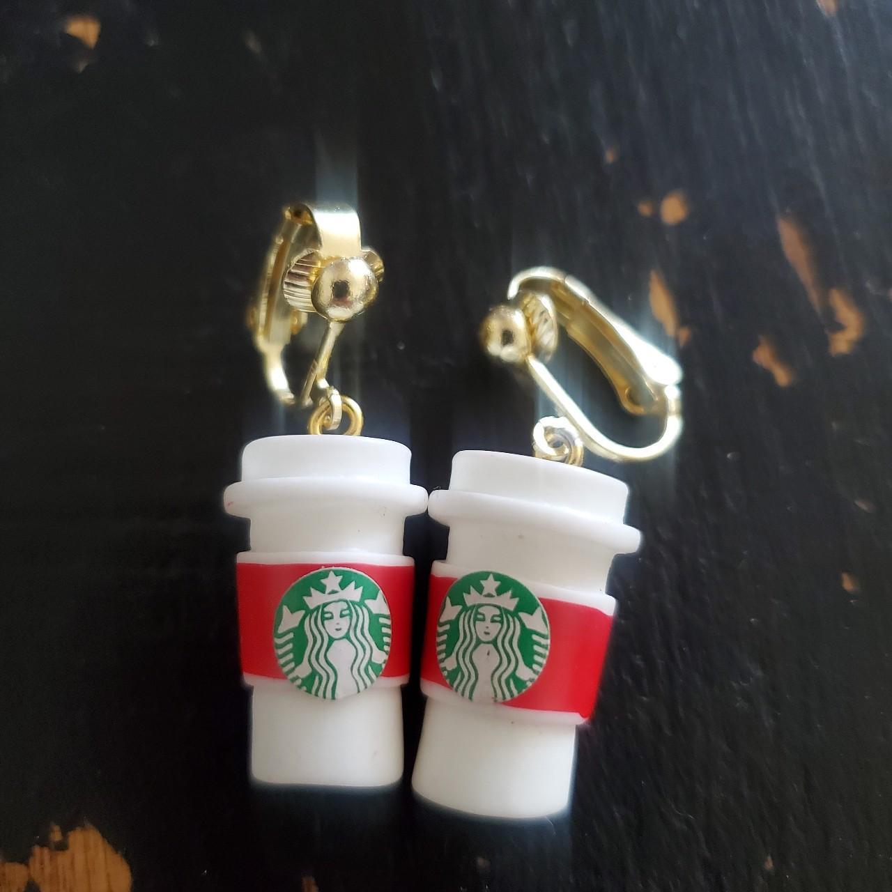 Clip On Starbucks Earrings New Handmade super cute... - Depop