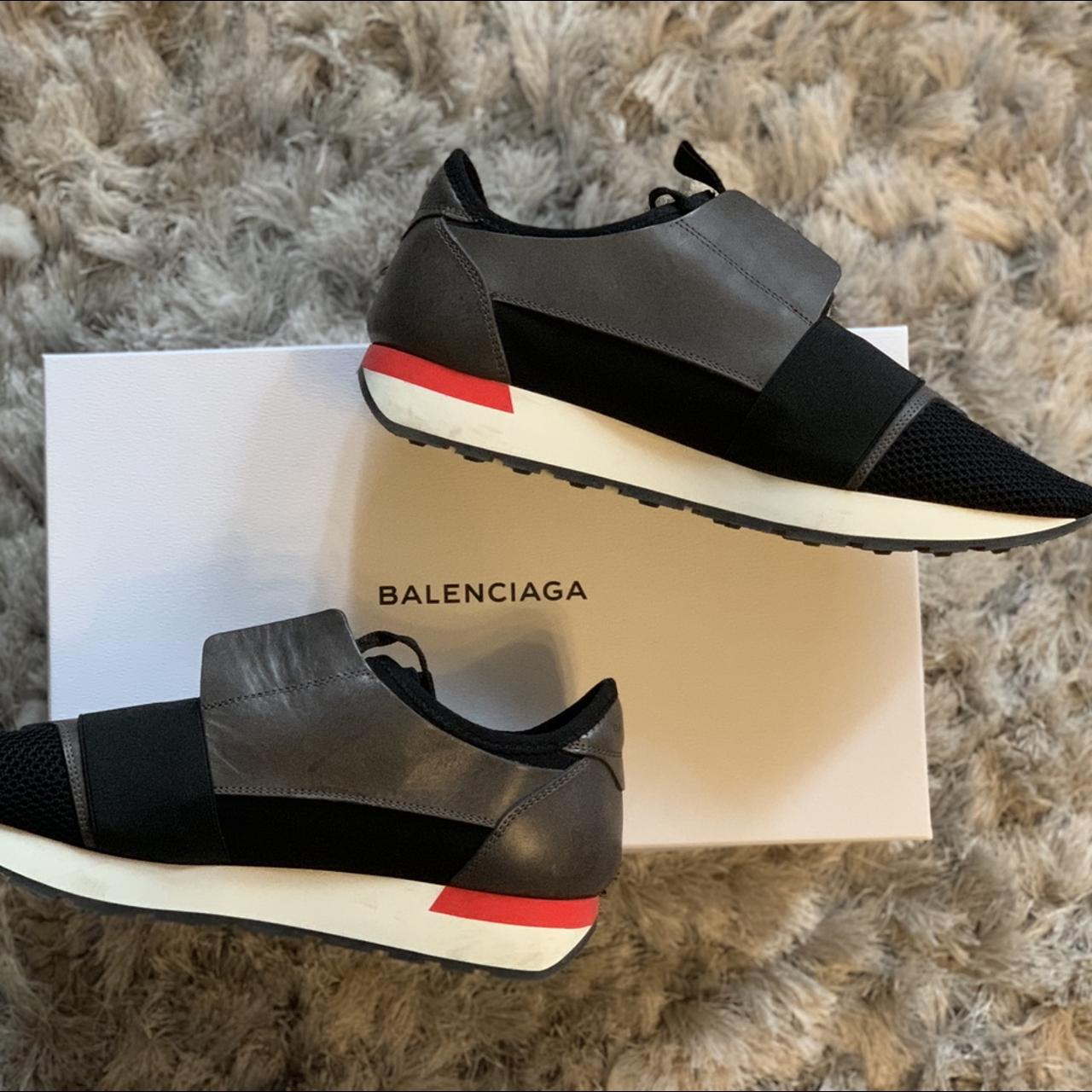 Men’s black Balenciaga trainers, few marks on the... - Depop