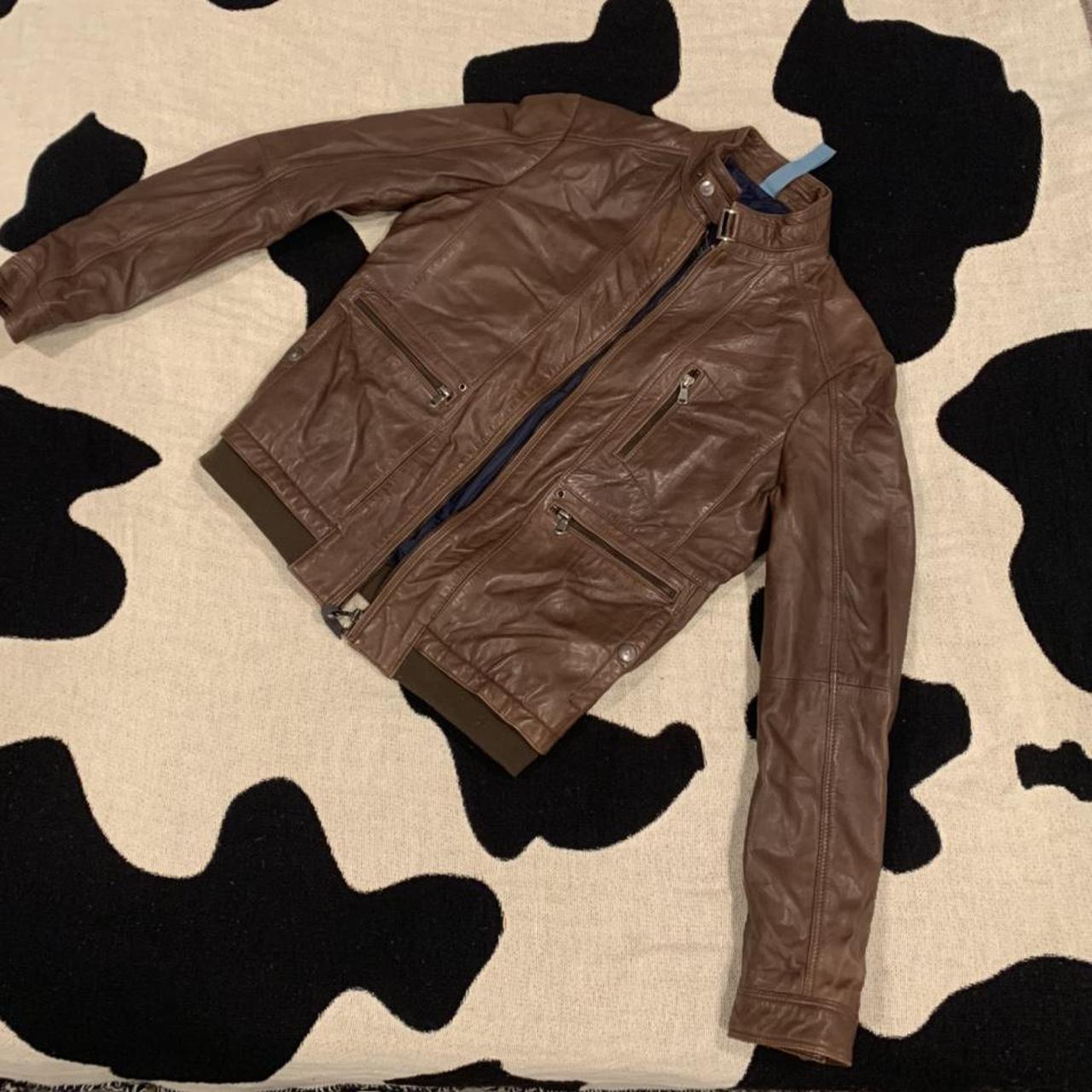 Italian Leather Jacket Made in Italy purchased in... - Depop