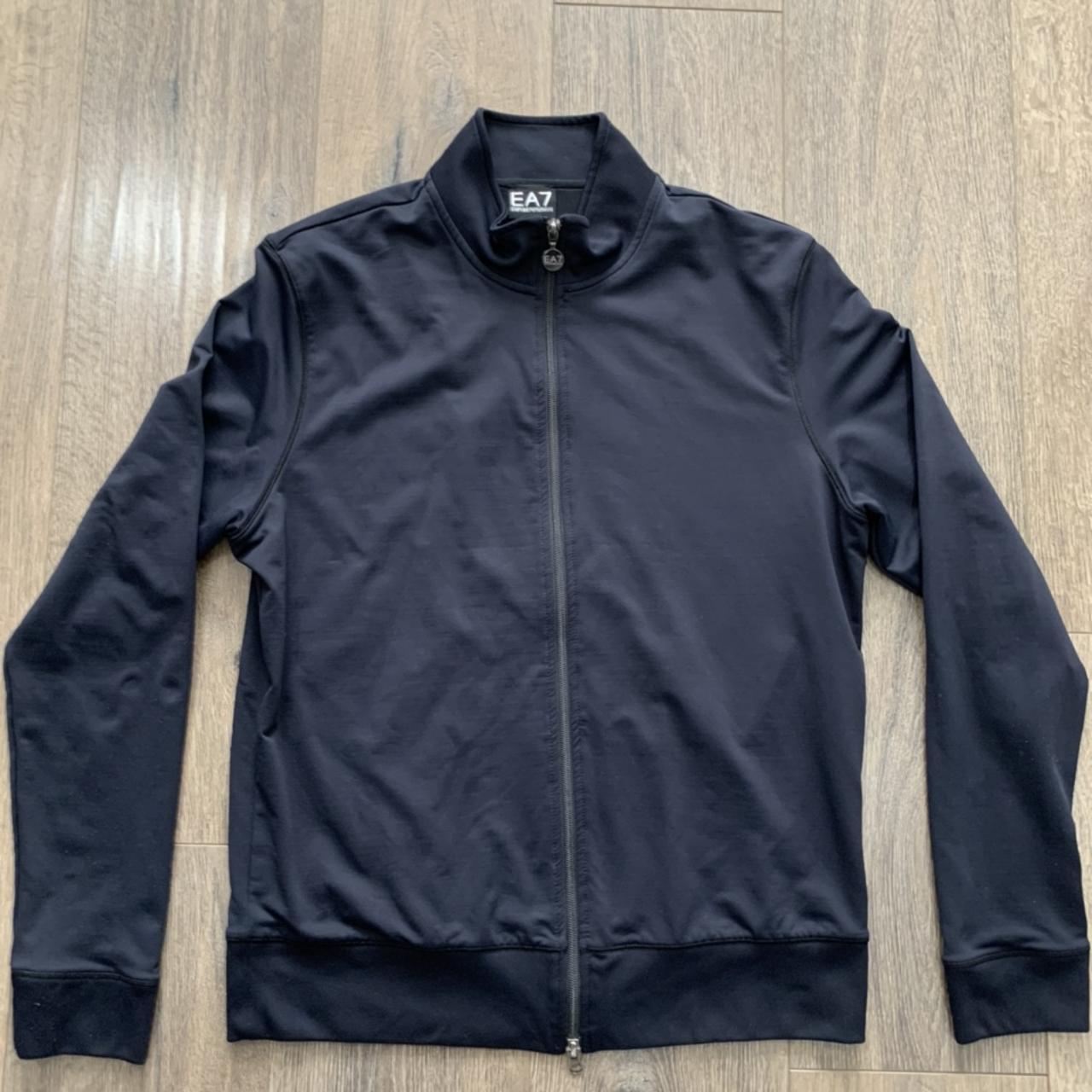 Y2K Emporio Armani EA7 Track top. Dark Blue/Black,... - Depop