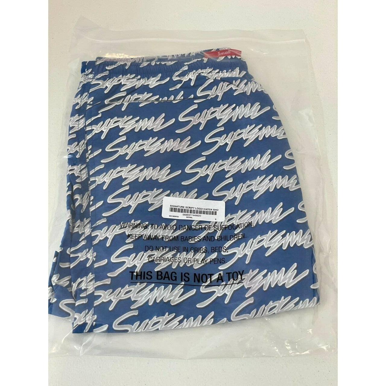 BRAND NEW Supreme Signature Script Logo Water Short... - Depop