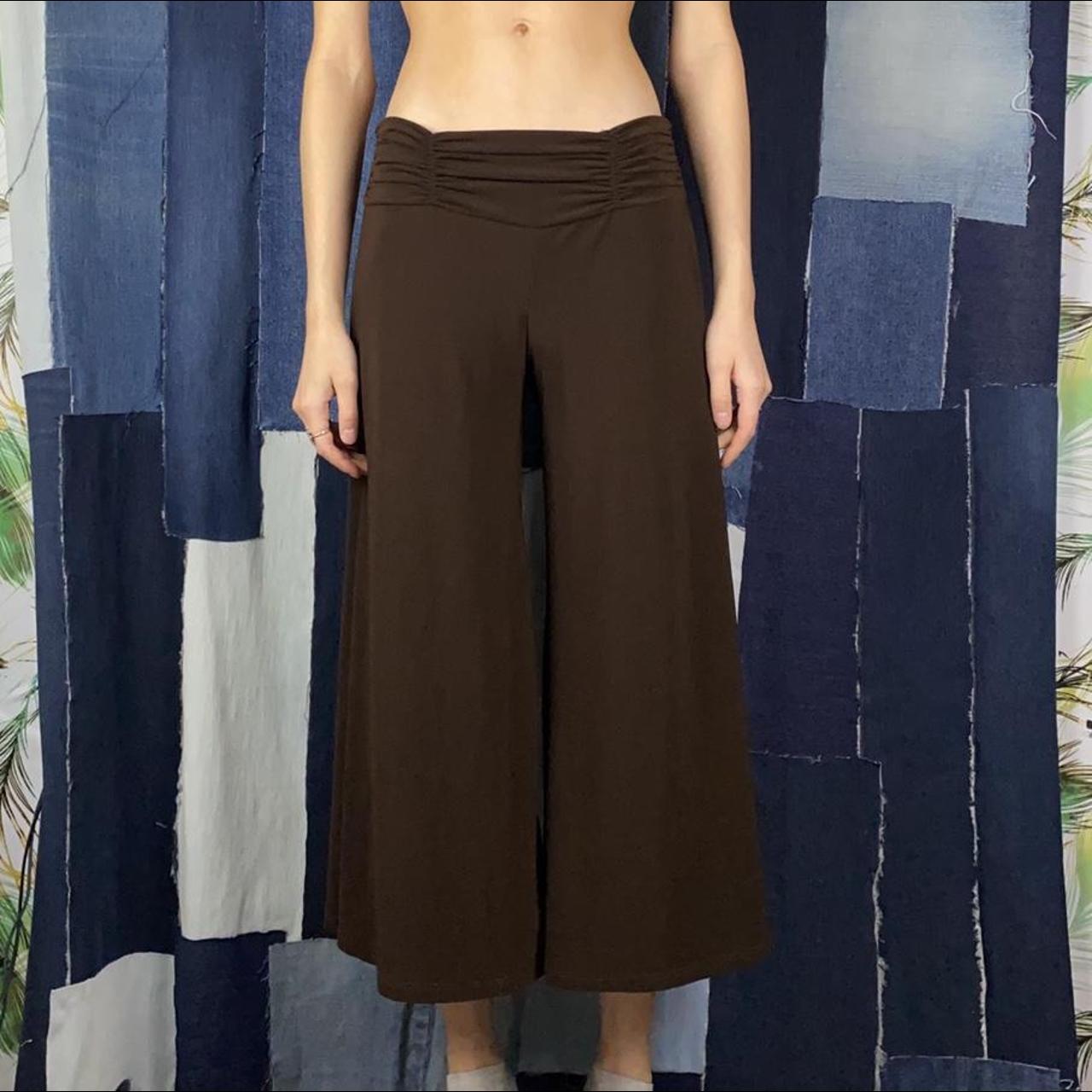 super comfy low waisted flared capris pants! cute... - Depop