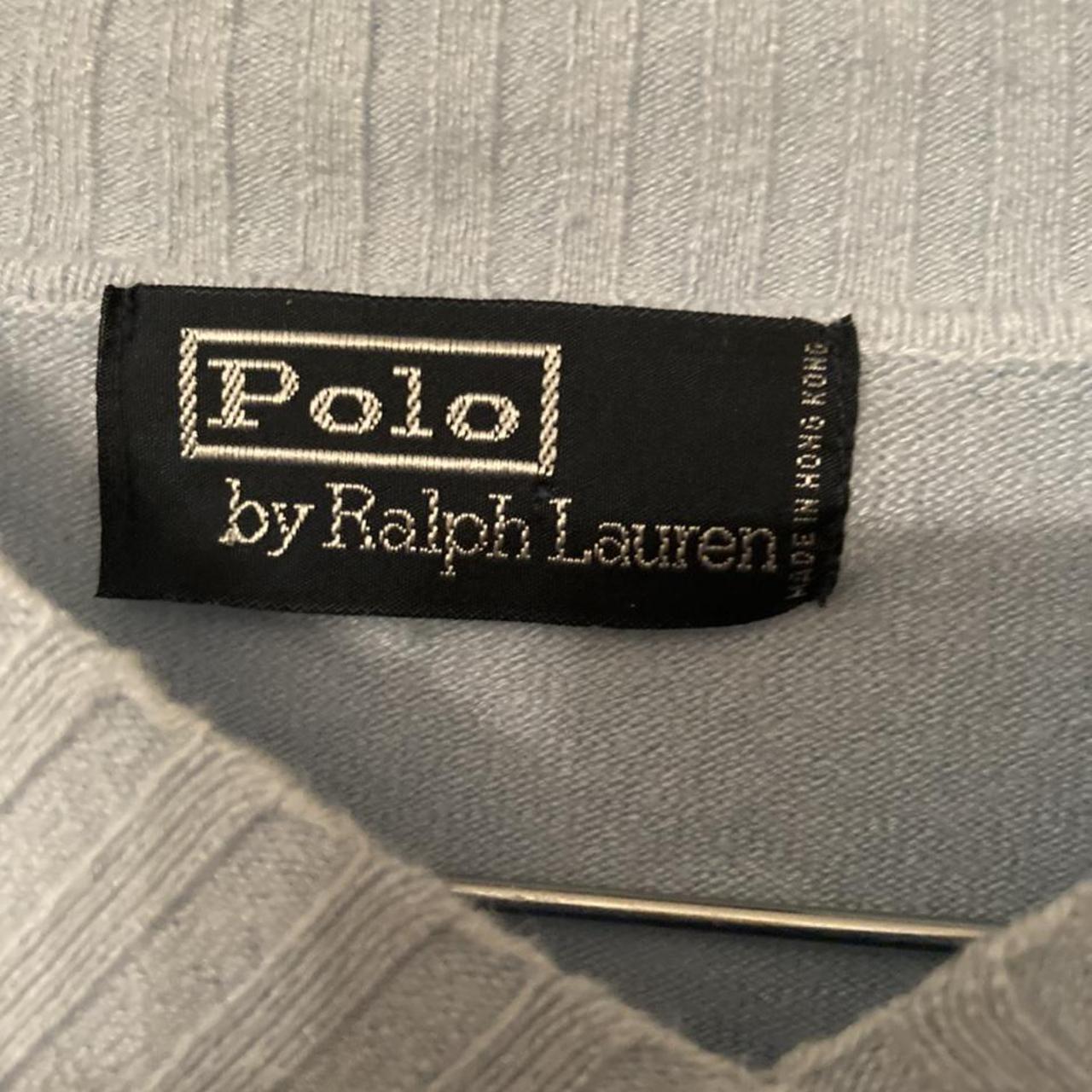 polo ralph lauren baby blue sweater ️ -v neck, super... | Depop