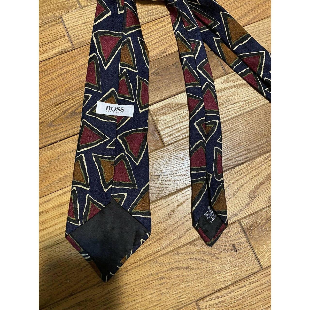 Hugo Boss triangle pattern men’s neck tie 100% silk... - Depop