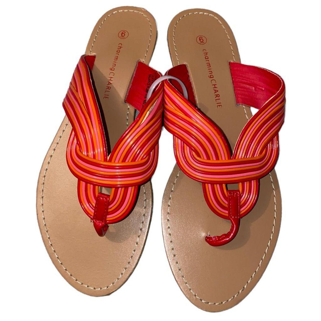 Charming Charlie Ashley Red Sandals Size 6 - Depop