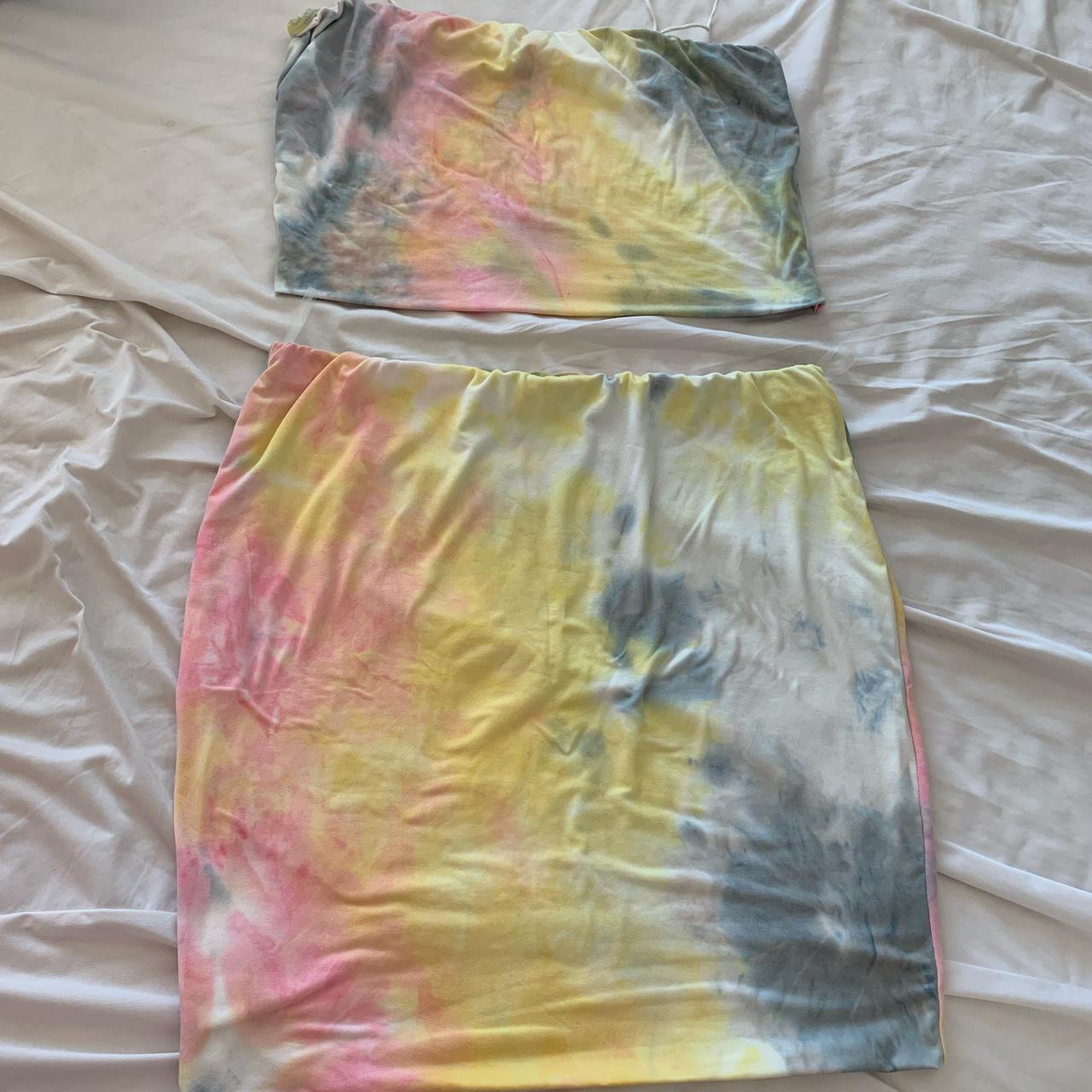 Cute tye dye 2 piece Only have worn this once!... - Depop