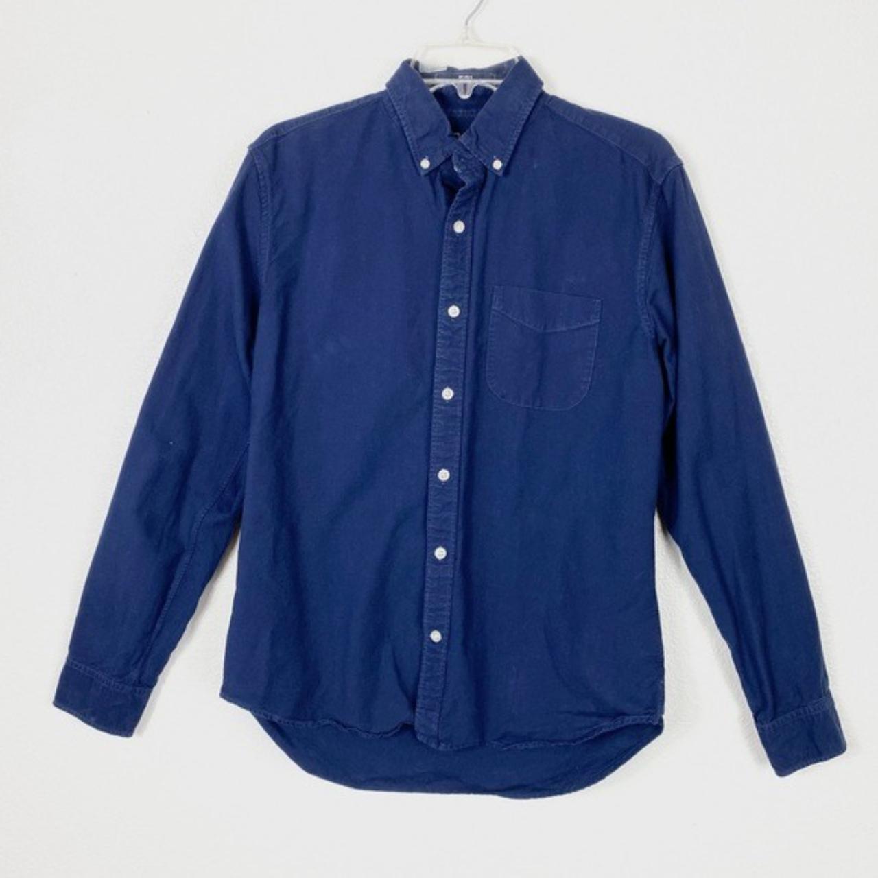 Gap Navy Button Up Long Sleeve Shirt Gently used... - Depop
